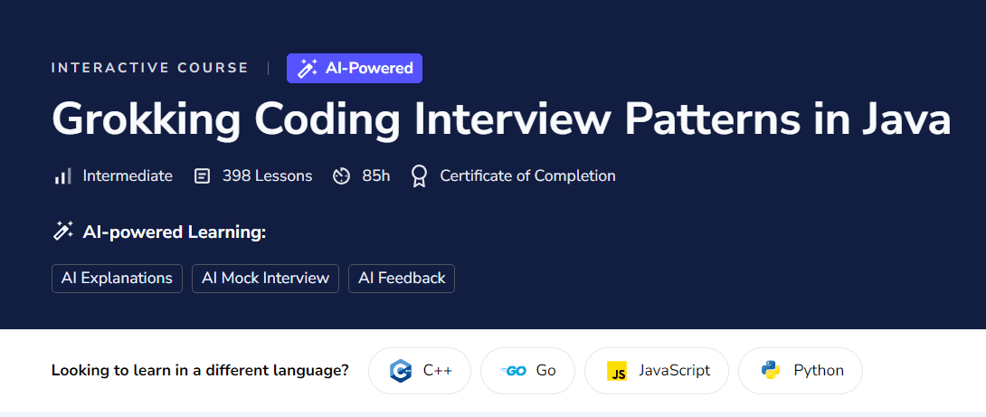 Grokking Coding Interview Patterns in Java | Reviews | Course | ICDB Grokking Coding Interview Patterns in Java | Reviews | Course | ICDB